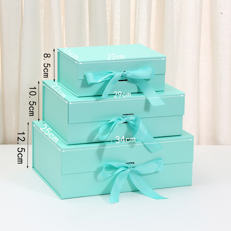 Custom Rigid Gift Box Large White Magnetic Flip Gift Box With Ribbon ...
